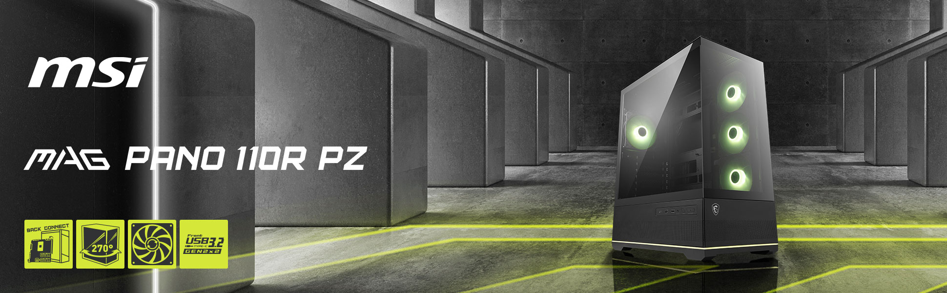 MSI MAG PANO 110R PZ - Mid-Tower Gaming PC Case - Tempered Glass Side Panel - 4 x 120mm ARGB ...